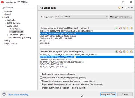 TMS320F280049C CLA DATA ROM Symbols Library Compile Only In TI COFF