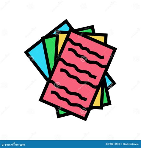 Fabric Swatches Interior Designer Color Icon Vector Illustration Stock