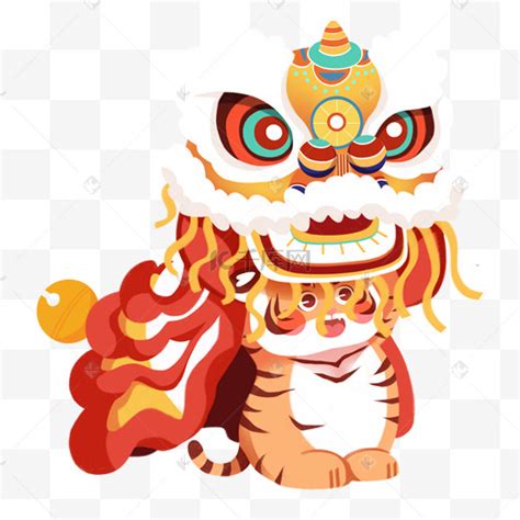 卡通虎舞狮图片 卡通虎舞狮图片素材免费下载 千库网