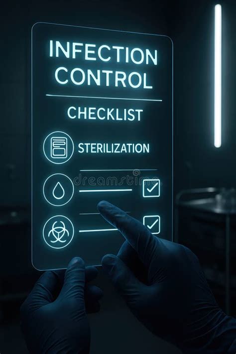 Medical Professional Utilizing Futuristic Infection Control Checklist