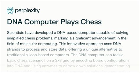 Dna Computer Plays Chess