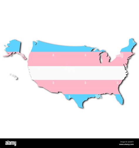 A Transsexual Rainbow United States Of America Map On With Clipping