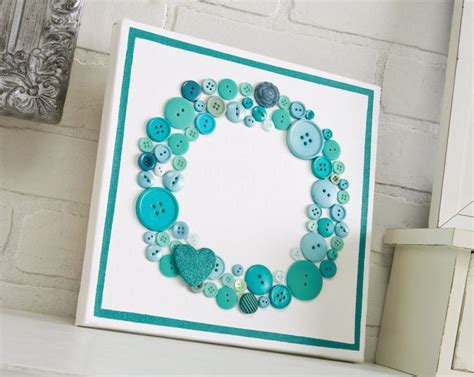 Button Canvas Art The Easiest You Ll Ever Make Button Crafts Button Art On Canvas Button Art