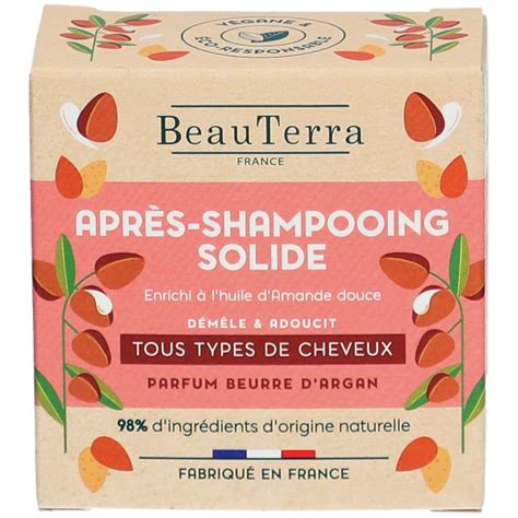 BeauTerra Après Shampooing Solide Tous Types de Cheveux g Redcare Pharmacie