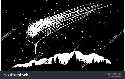 Meteor Vector Black Line Illustration Isolated Stock Vector Royalty Free 2281486117 Shutterstock