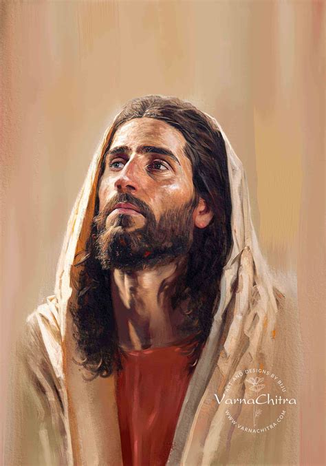 Jesus Painting Done Digitally In Traditional Alla Prima Impasto Oil