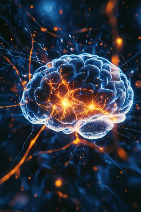 Neural Connections In Human Brain Glowing Neurons Electric Signals Abstract Representation Of