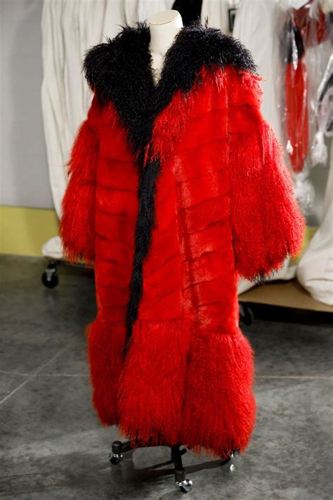 Cruella S Mongolian Lump Red And Black Fur Coat Designed By Anthony