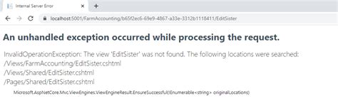 C Aspnet Core Mvc One View Cannot Be Found Even Though It Exists