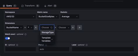 Cloudwatch Using Template Variables In Query Dimensions Breaks