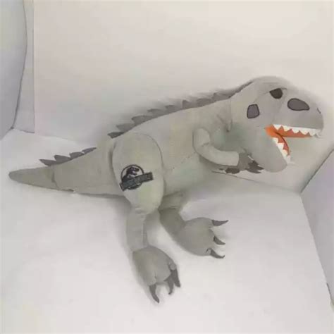 Jurassic World Park Rare Indominus Rex Long Plush Stuffed Gray Dinosaur