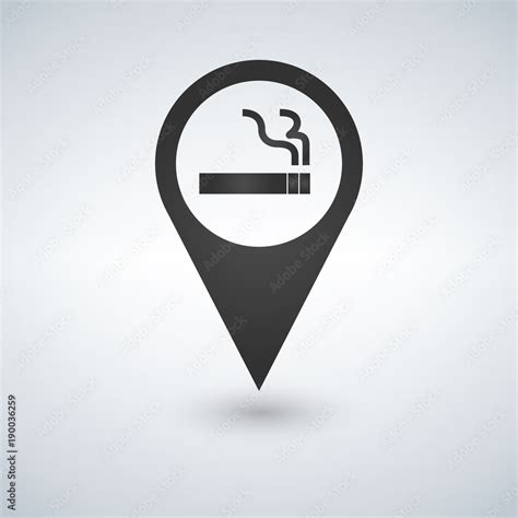 Map Pin Icon Smoking Area Vector Illustration Stock Vector Adobe Stock