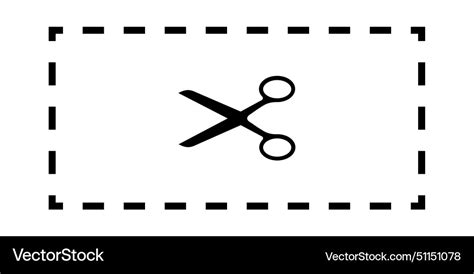 Scissors Cutting Through Dashed Line Royalty Free Vector