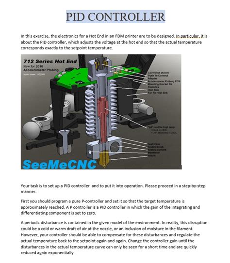 Solved PID CONTROLLER In This Exercise The Electronics For Chegg
