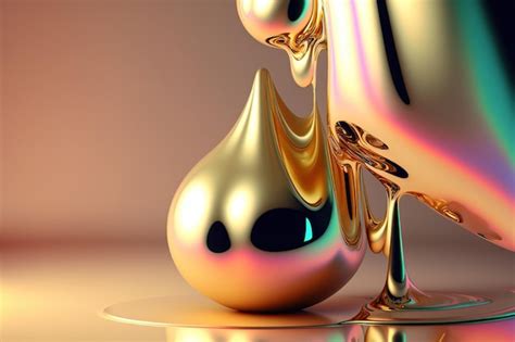 Premium Photo 3d Render Abstract Geometric Background Pearl And Gold