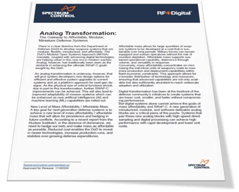 Analog Transformation Whitepaper Download Spectrum Control