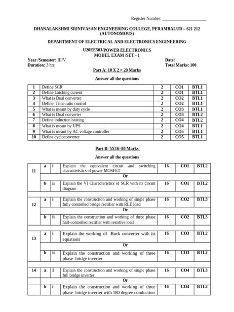 Power Electronics Model Set 1 Pdf Power Electronics Power Inverter