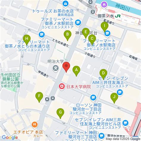 御茶ノ水楽器センター 周辺の駐車場・コインパーキング一覧マップ