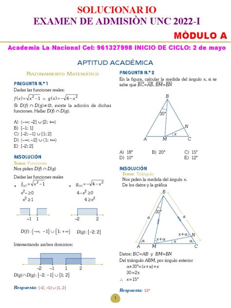 1módulo A Solucionario Unc 2022 I Pdf Bilis