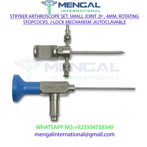 Stryker Arthroscope Set Small Joint 0º 4mm Rotating Stopcocks J