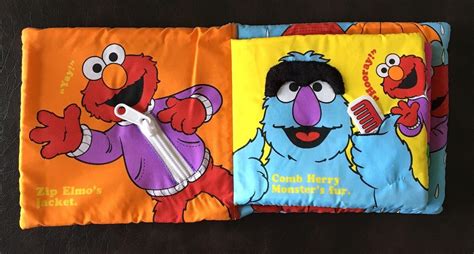 Sesame Street Get Dressed With Elmo Interactive Soft Cloth Book New