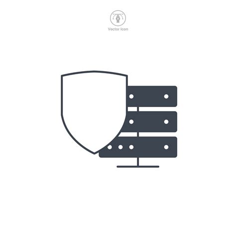 Secure Server Server With Shield Icon Symbol Vector Illustration Isolated On White Background