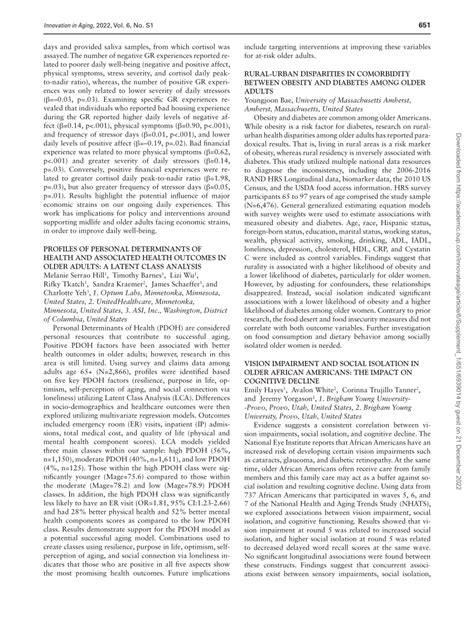 Pdf Profiles Of Personal Determinants Of Health And Associated Health Outcomes In Older Adults