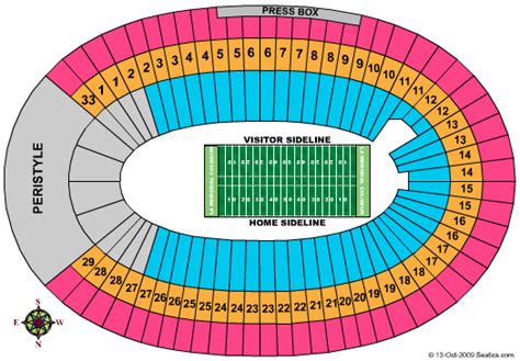 Los Angeles Memorial Coliseum Seating Chart Los Angeles Memorial