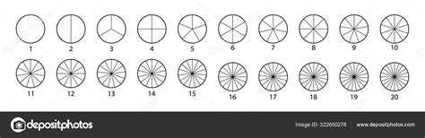 Segmented Circles Set Isolated On A White Backgroundvarious Number Of