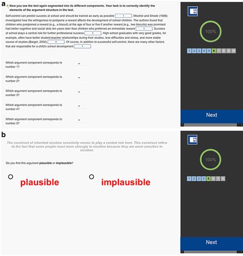 Example Of Practice Items From The Argument Structure Training And The Download Scientific