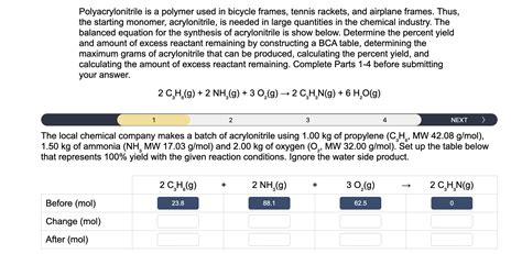 Solved Polyacrylonitrile Is A Polymer Used In Bicycle