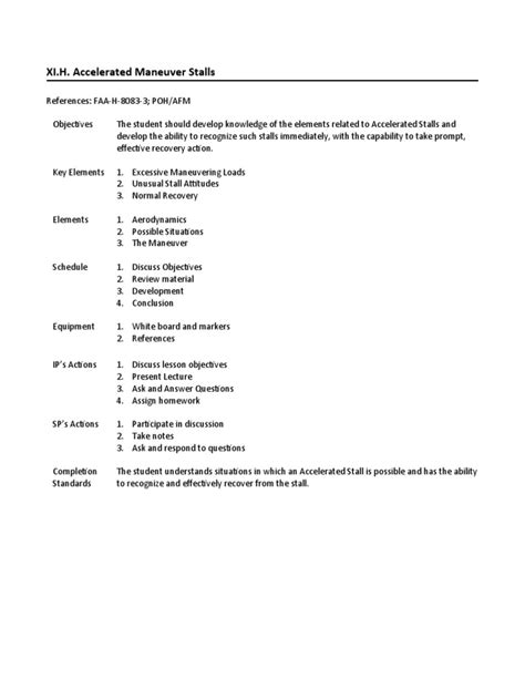 11h Accelerated Maneuver Stalls Demonstration Pdf Lift Force