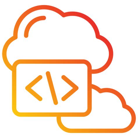Cloud Coding Generic Gradient Outline Icon