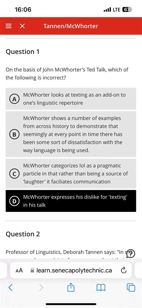 Solved On The Basis Of Jhon Mcwhorter Ted Talk Which Of The