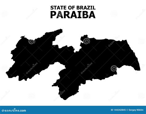 Vector Flat Map Of Paraiba State With Caption Stock Vector