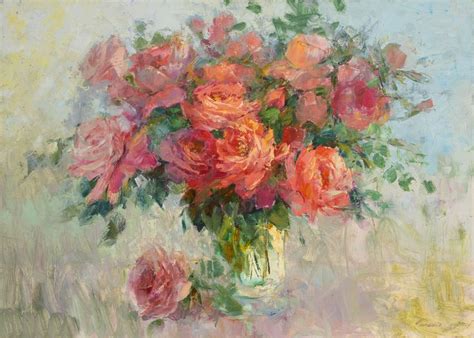 Художник Чипенко Ирина картина «Розы Букет Картины роз Цветочное искусство Абстрактные цветы