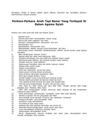 Perkara Perkara Aneh Tapi Benar Yang Terdapat Di Dalam Agama Syiah PDF