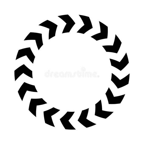 Chevron Circle Arrow Icon Round Arrow Frame Stock Vector