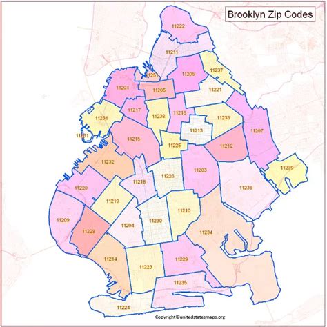 Brooklyn Zip Code Map Map Of Brooklyn By Zip Code Pdf