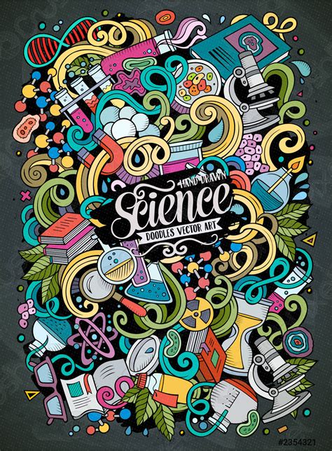Cartoon Schattige Doodles Science Illustratie Stock Vector 2354321
