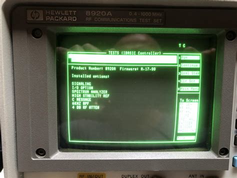 Hp Agilent 8920a Rf Communications Test Set Spectrum Analyzer