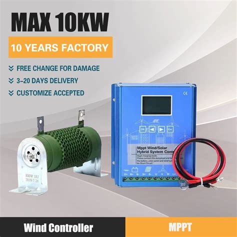 풍력 터빈 태양광 패널 풍력 태양광 하이브리드 시스템 Mppt 충전 컨트롤러 덤프 부하 포함 600w 12v 24v 자동 48v 레귤레이터 5kw