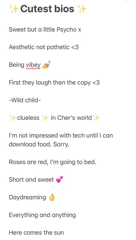 Cute Bios In 2024 Cute Bios Insta Bio Cute Instagram Bios Aesthetic