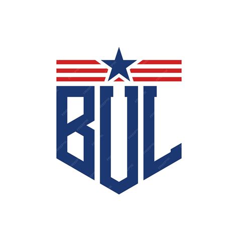 Premium Vector Patriotic Bul Logo With Star And American Flag Straps Letter Bul Logo With Usa Flag