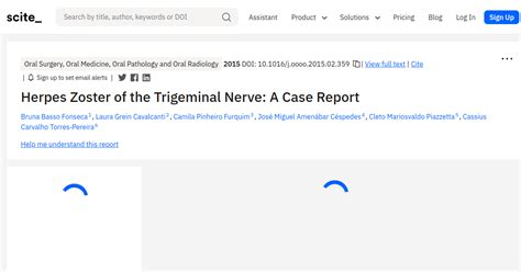 Herpes Zoster Of The Trigeminal Nerve A Case Report