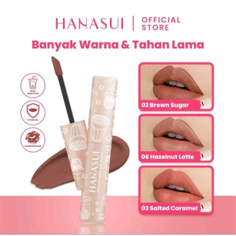 Jual HANASUI Mattedorable Lip Cream Boba Edition Shopee Indonesia