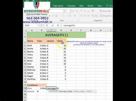 Wisdom Hall Advance Excel Training On Linkedin Master Averageifs