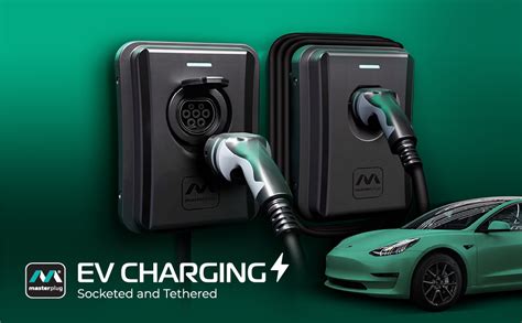 Masterplug Evcm3st7b Mp Tethered 5 Metre Type 2 Smart Ev Wall Charger