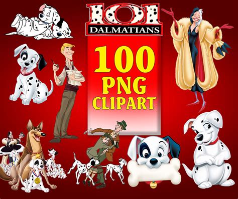 101 Dalmatians Clipart Bundle Cruella Dogs Disney Clipart Inspire