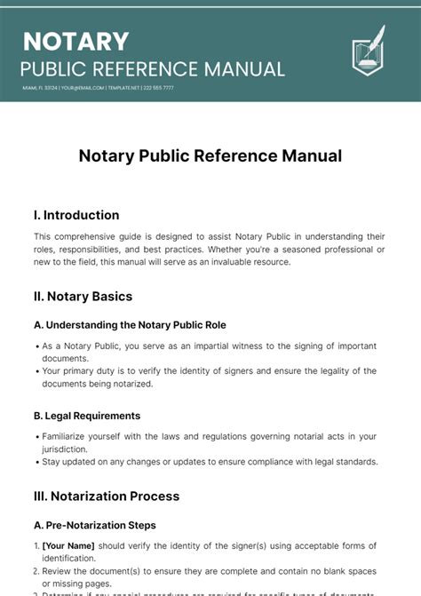 Free Notary Public Reference Manual Template To Edit Online
